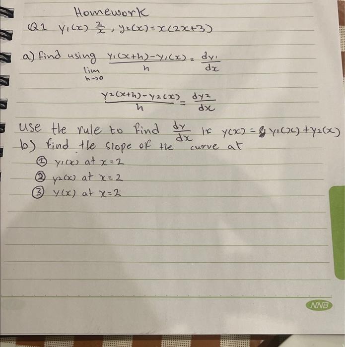 Solved Q1 y1(x)x2,y2(x)=x(2x+3) a) find using | Chegg.com