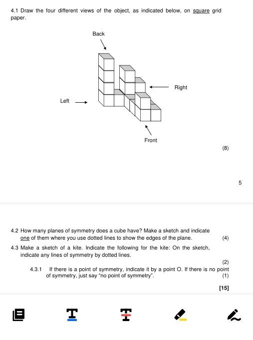 4.1 Draw the four different views of the object, as | Chegg.com