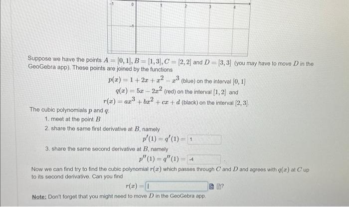 Solved In the theory of cubic splines, we choose cubic | Chegg.com
