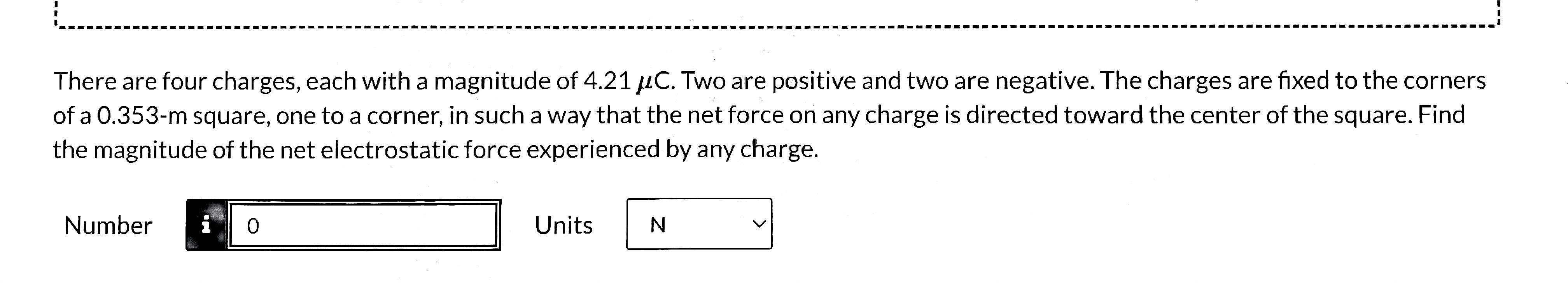 Solved There are four charges, each with a magnitude of | Chegg.com