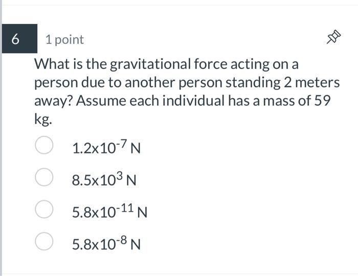 Solved What Is The Gravitational Force Acting On A Person