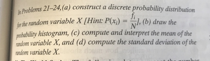 Solved In Problems 21-24, (a) construct a discrete | Chegg.com