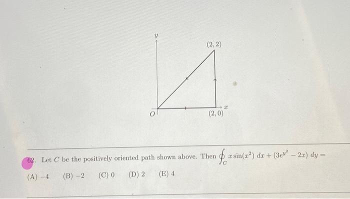 Solved 62 Let C Be The Positively Oriented Path Shown 