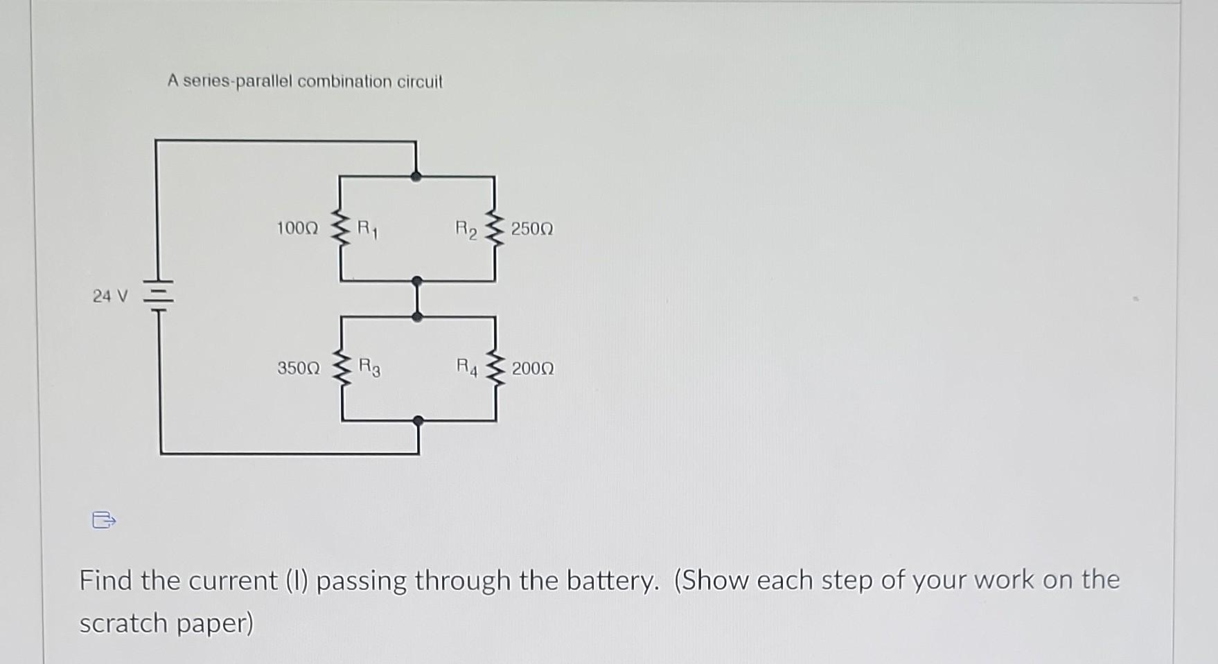 Solved A series-parallel combination circuit Find the | Chegg.com