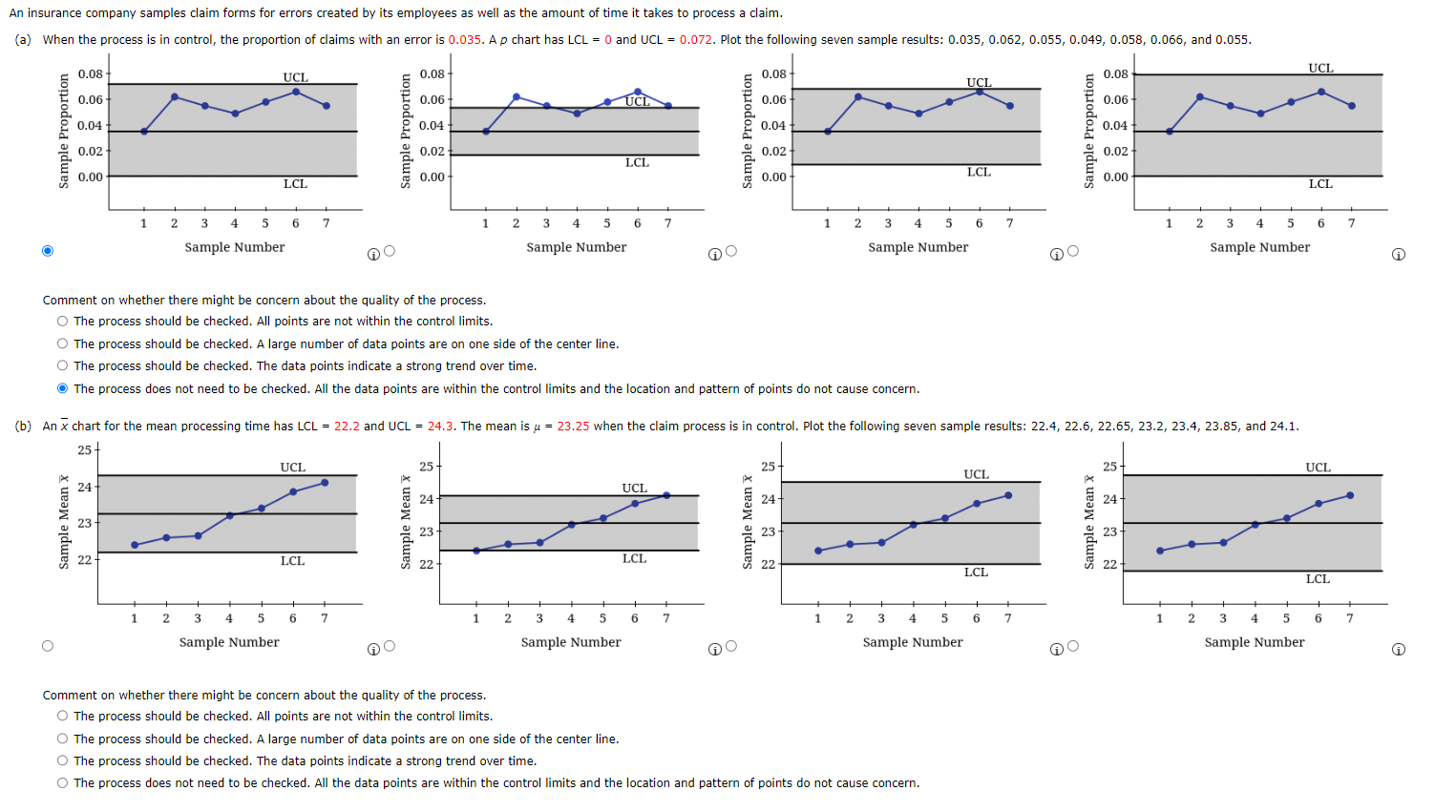 Solved An insurance company samples claim forms for errors | Chegg.com