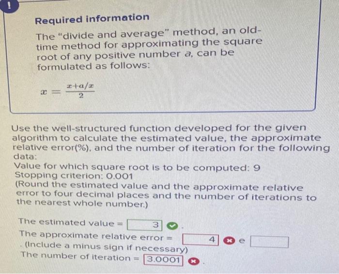 Solved Required information The "divide and average" method, | Chegg.com