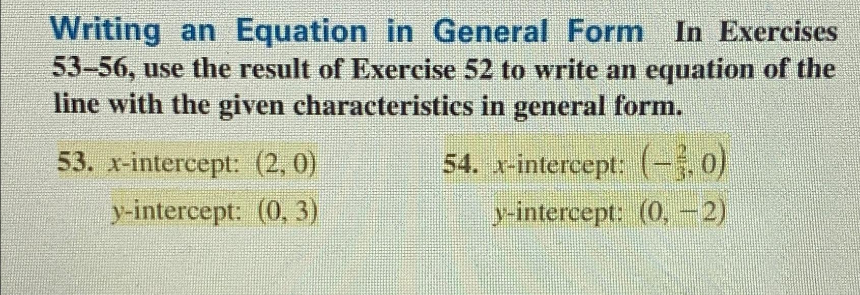 Solved Writing an Equation in General Form In Exercises | Chegg.com