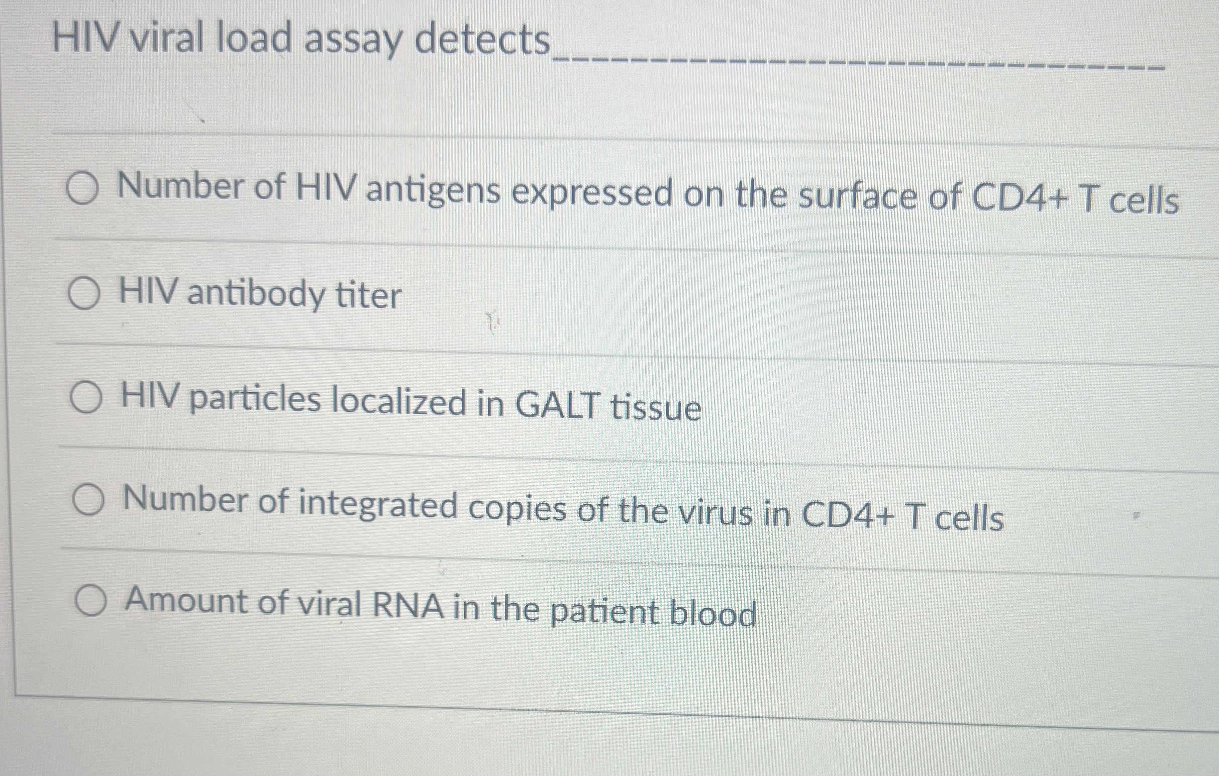 Solved HIV viral load assay detects q,Number of HIV antigens | Chegg.com