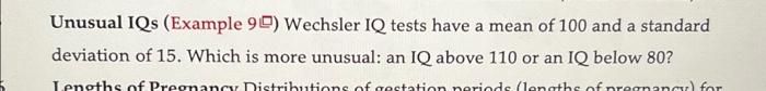 Solved Unusual IQs (Example 90) Wechsler IQ tests have a | Chegg.com