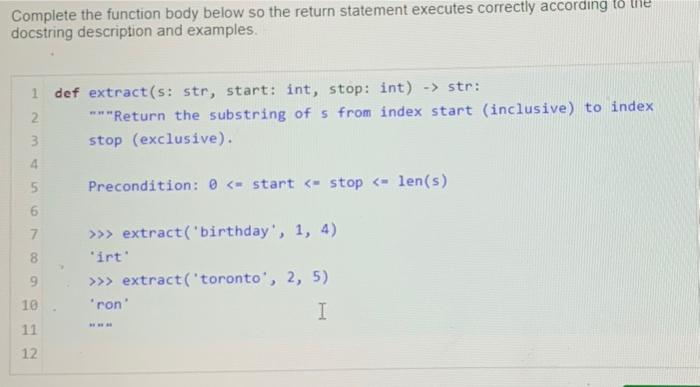 Solved Complete the function body below so the return | Chegg.com