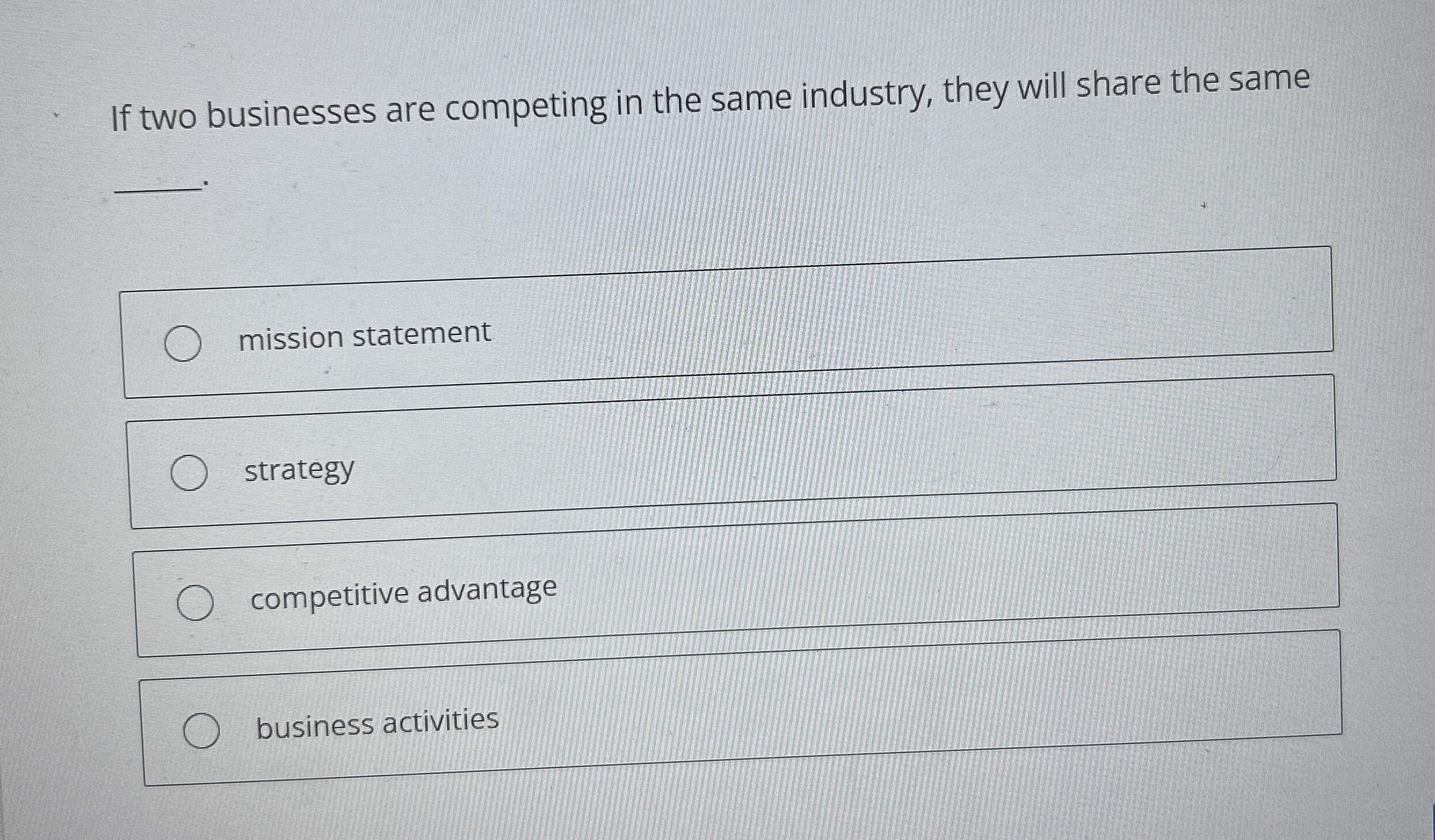 Solved If two businesses are competing in the same industry, | Chegg.com