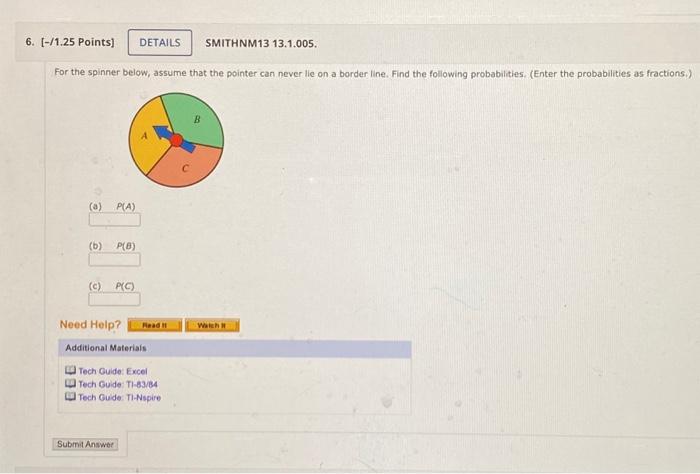 Solved 6. [-/1.25 Points] DETAILS SMITHNM13 13.1.005. For | Chegg.com