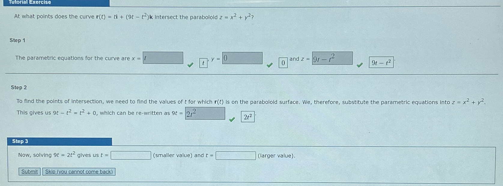 Solved Tutorial ExerciseAt what points does the curve | Chegg.com