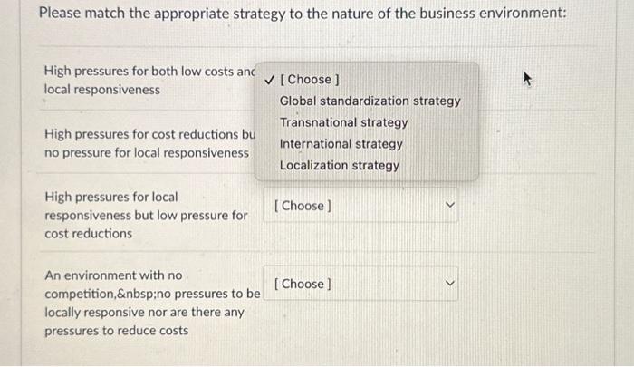 Please match the appropriate strategy to the nature | Chegg.com