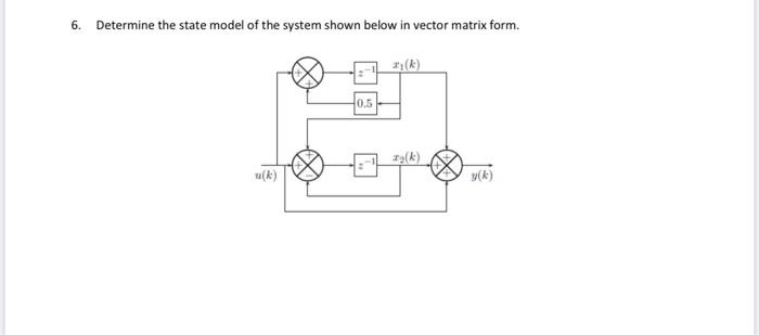 Solved 6. Determine the state model of the system shown | Chegg.com