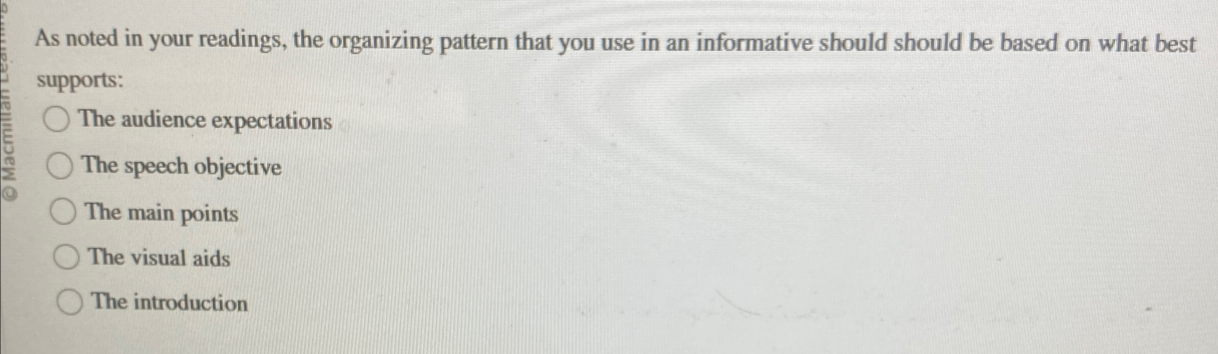 Solved As noted in your readings, the organizing pattern | Chegg.com