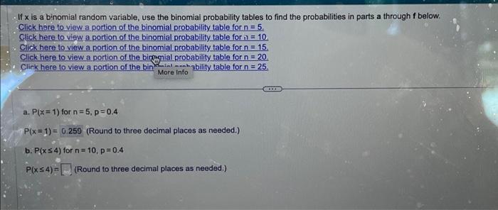 Solved -If x is a binomial random variable, use the binomial | Chegg.com