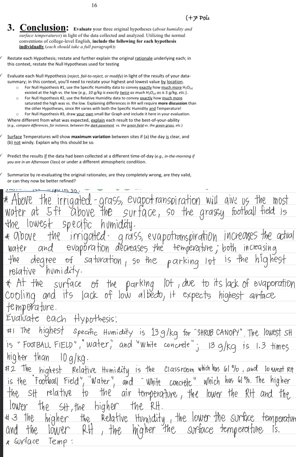 Solved 16 ﻿Poí3. ﻿Conclusion: Evaluate your three original | Chegg.com