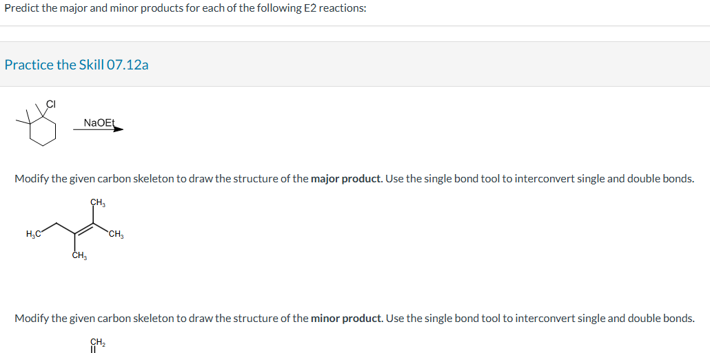 Solved Predict the major and minor products for each of the | Chegg.com