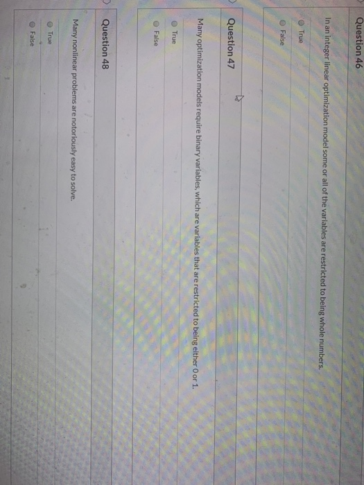Solved Question 46 In an integer linear optimization model | Chegg.com