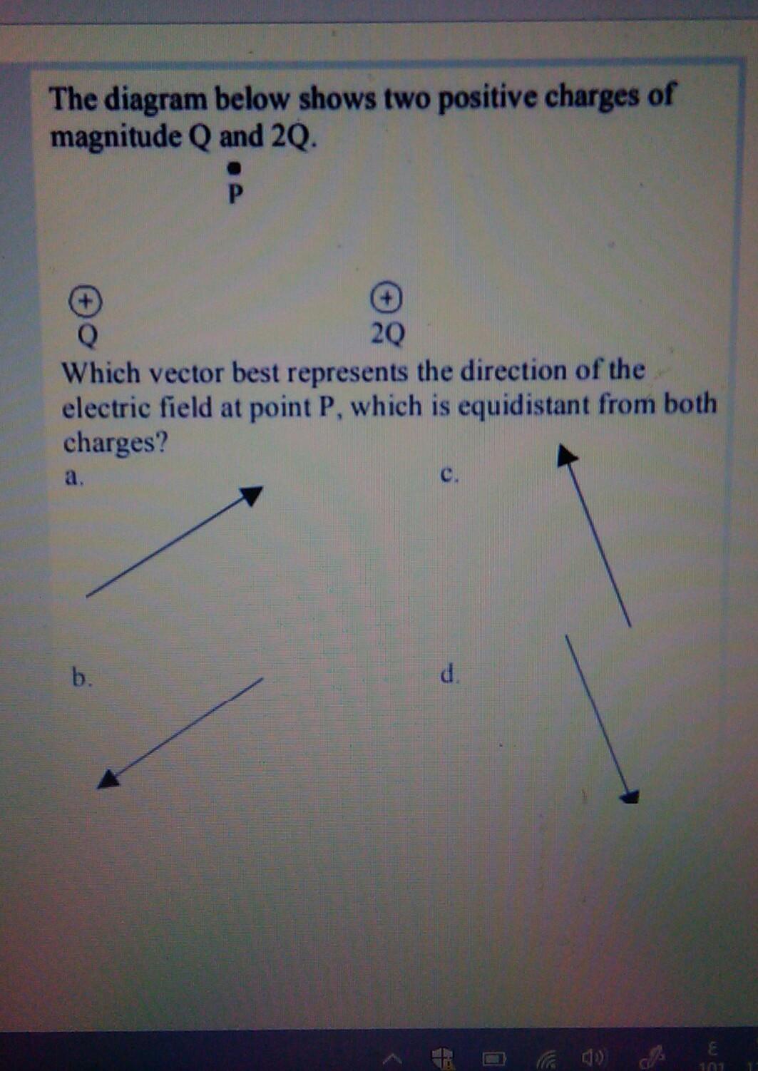 Solved The diagram below shows two positive charges of | Chegg.com