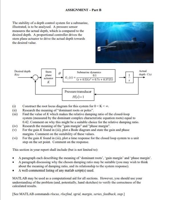 Solved The SUBMARINE DYNAMICS equation is different s stop | Chegg.com