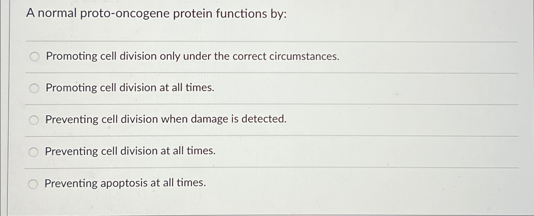 Solved A normal proto-oncogene protein functions | Chegg.com