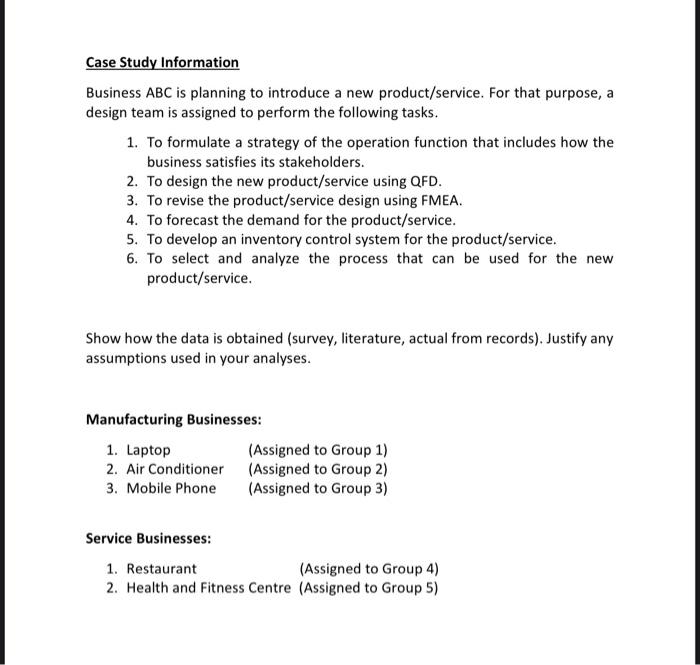 Solved Case Study Information Business ABC is planning to | Chegg.com