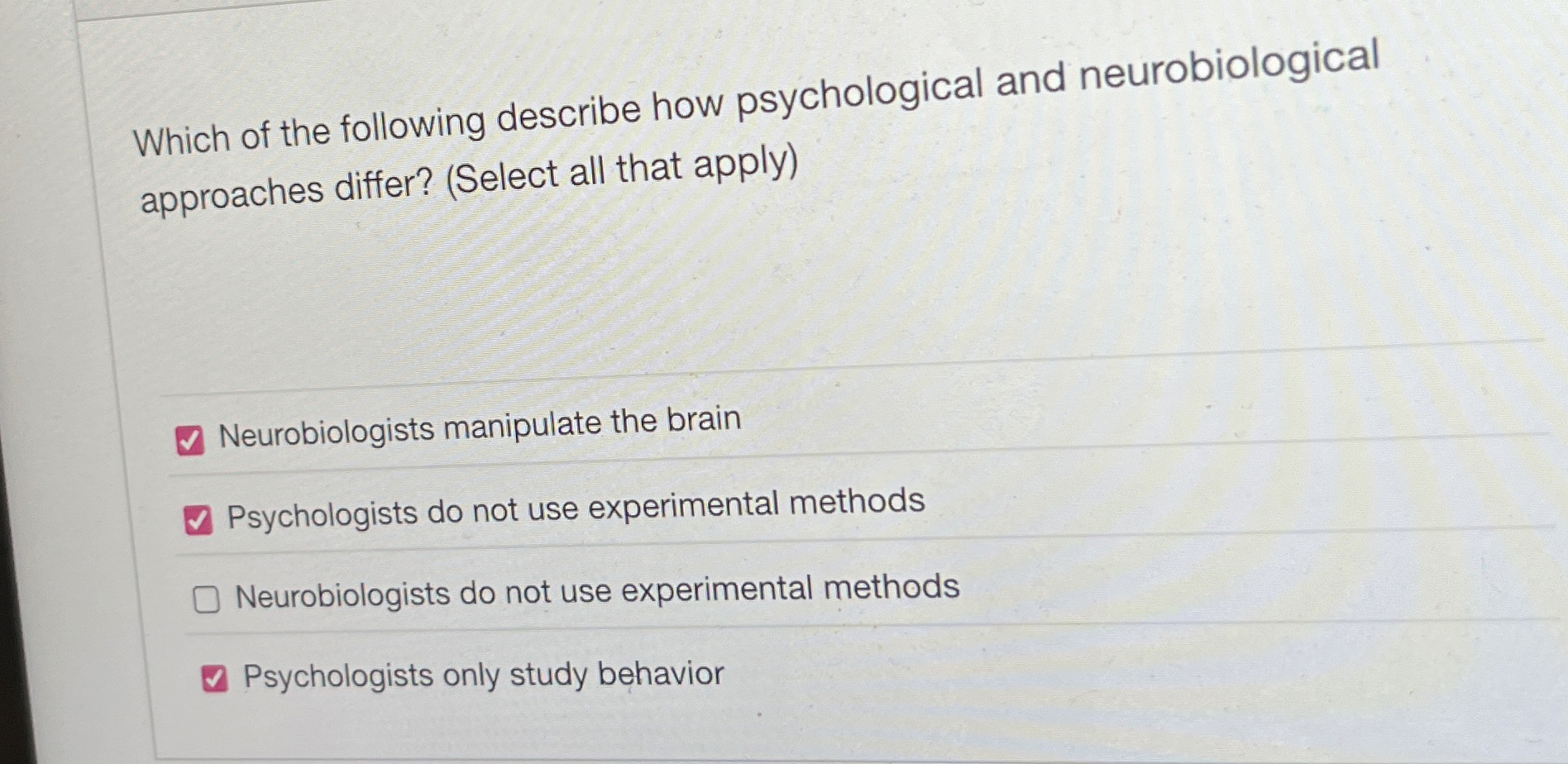 Solved Which of the following describe how psychological and | Chegg.com