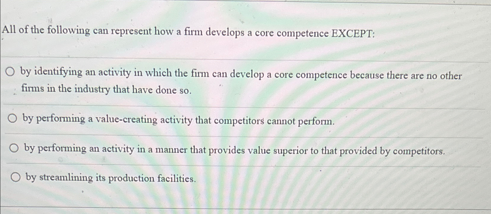 Solved All of the following can represent how a firm | Chegg.com