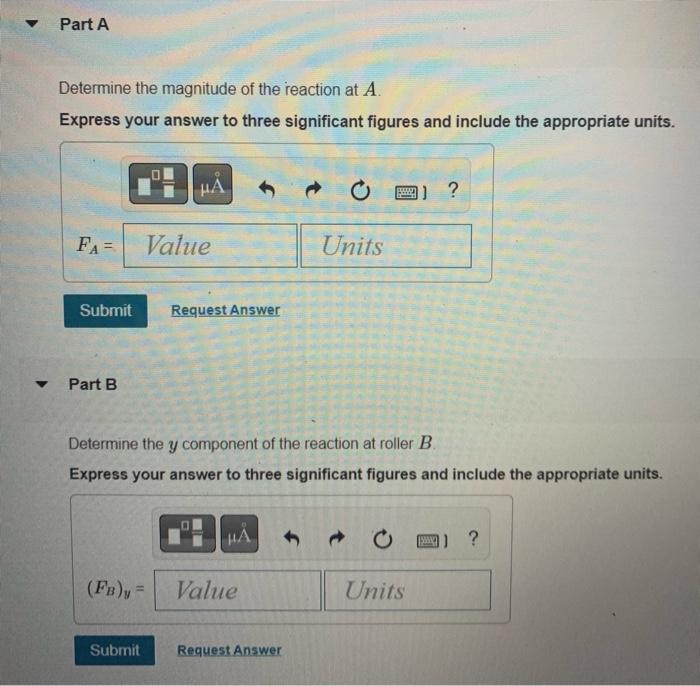 Solved Determine the reactions at the roller B, the rocker | Chegg.com