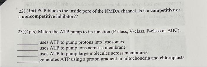 Solved 22) (1pt) PCP blocks the inside pore of the NMDA | Chegg.com