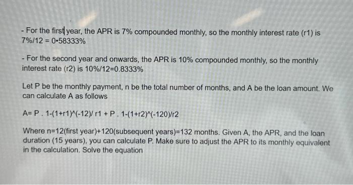 Solved - For the first year, the APR is 7% compounded | Chegg.com