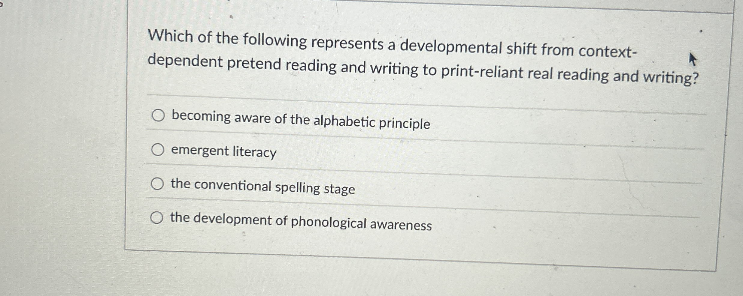 Solved Which of the following represents a developmental | Chegg.com