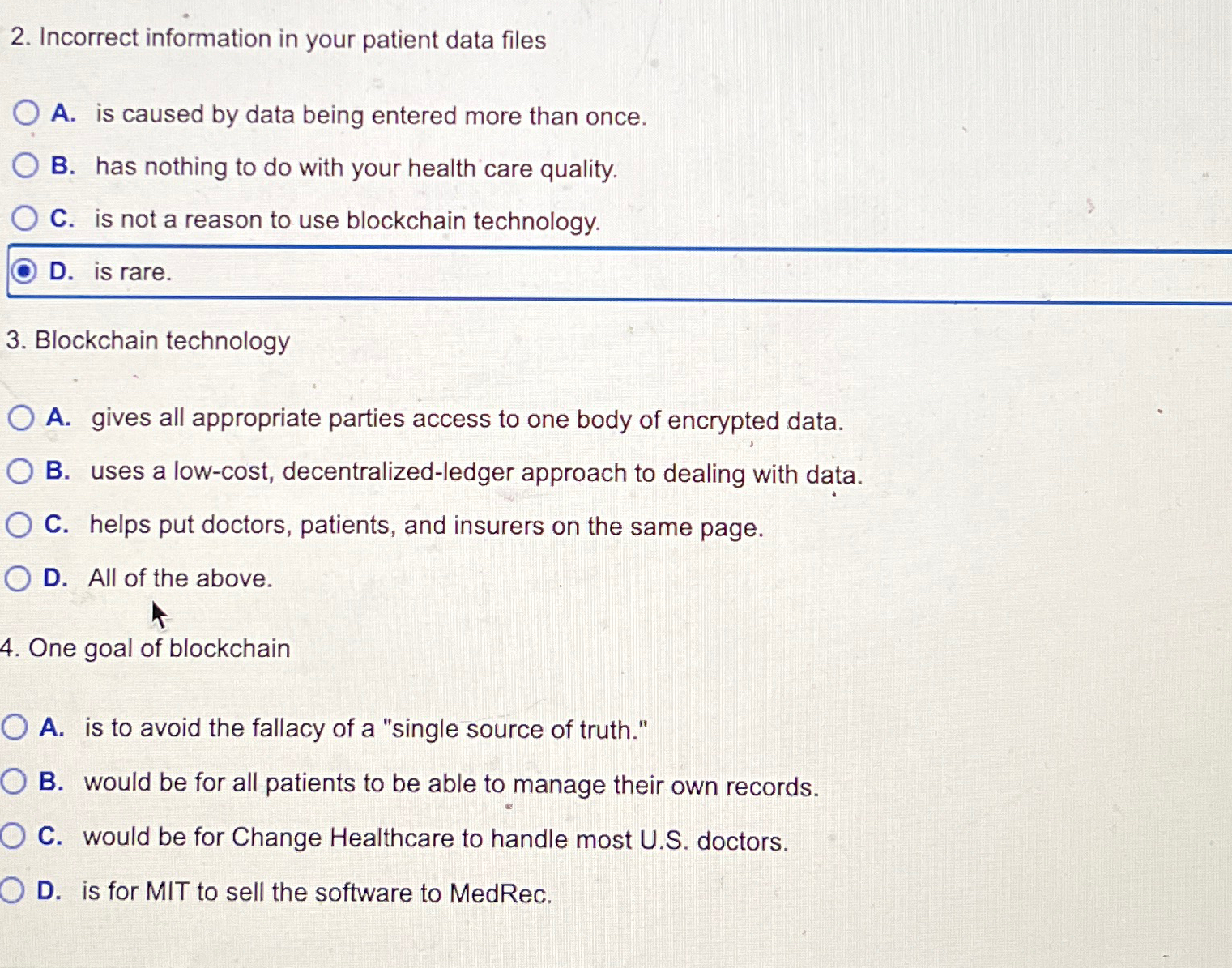 Solved Incorrect information in your patient data filesA. | Chegg.com