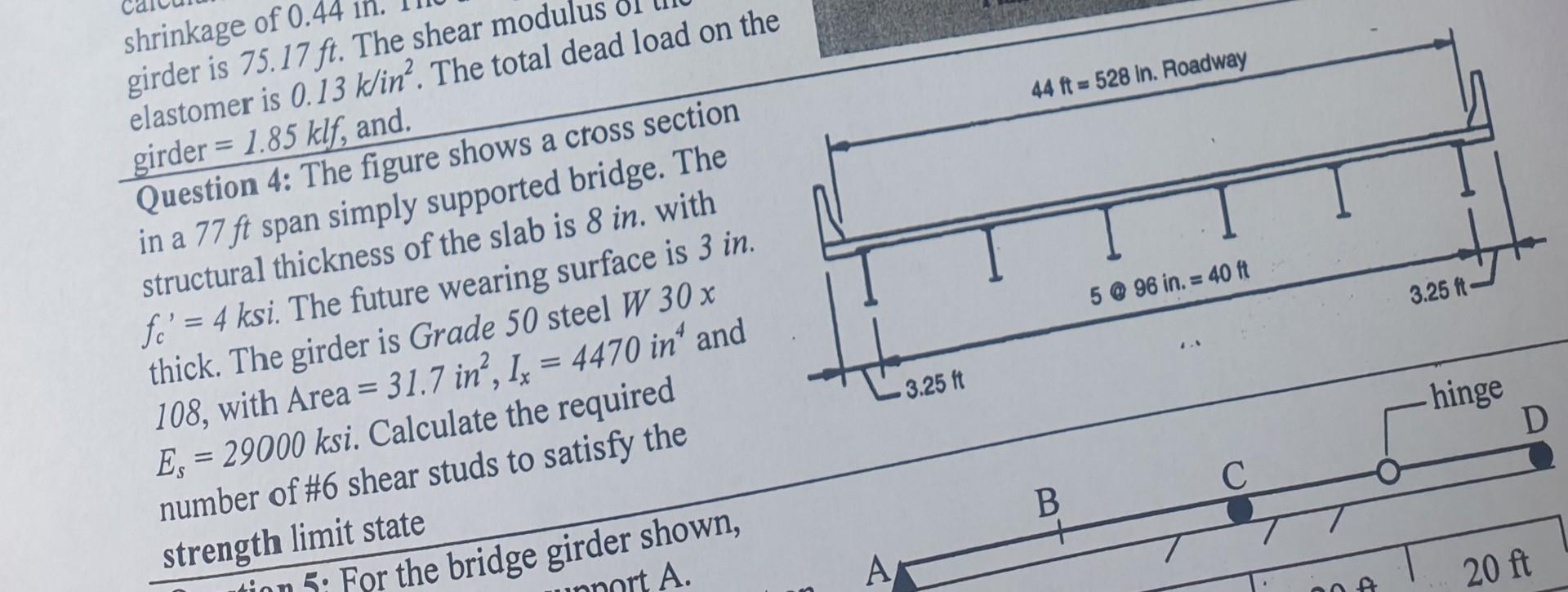 Solved Bridge engineering I want the solution according to | Chegg.com