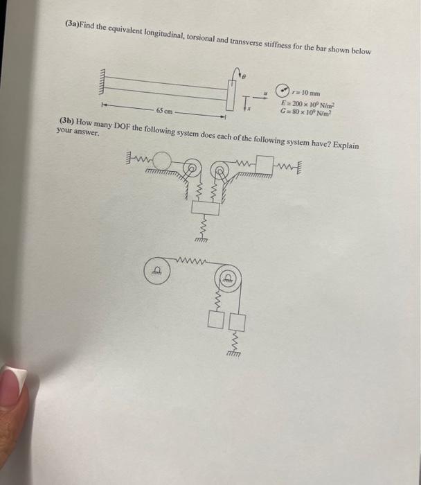 Solved (3a)Find the equivalent longitudinal, torsional and | Chegg.com
