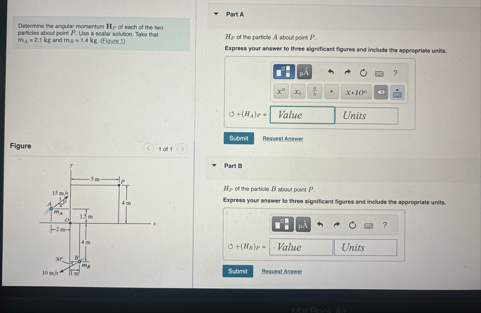 Solved Part ADetermine the angular momentum HP ﻿of each of | Chegg.com