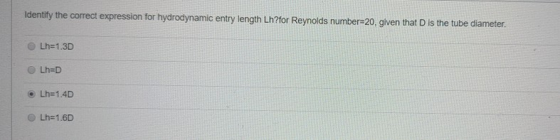 Solved Identify the correct expression for hydrodynamic | Chegg.com