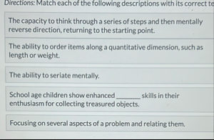 Solved Directions: Match each of the following descriptions | Chegg.com