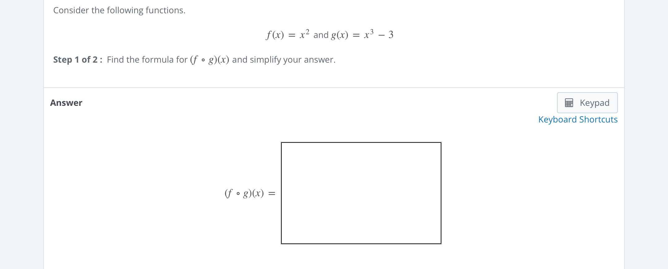 Solved Consider the following functions.f(x)=x2 ﻿and | Chegg.com