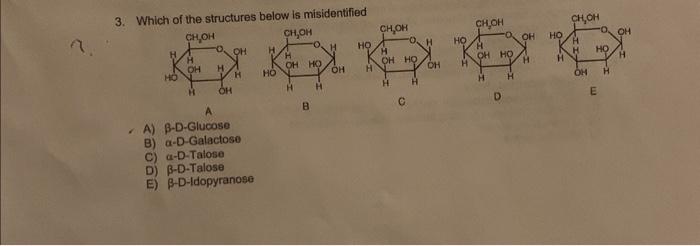 Solved 3. Which of the structures below is misidentified A | Chegg.com