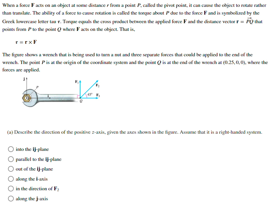 Solved When a force F ﻿acts on an ﻿object at ﻿some distance | Chegg.com