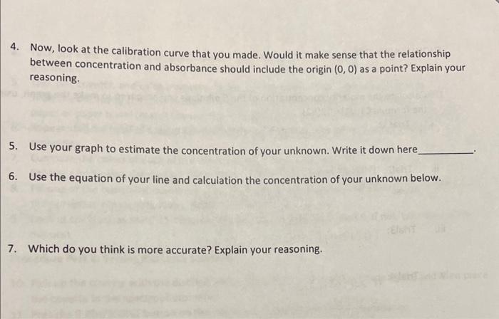 Solved 1. Plot a calibration curve from the absorbance | Chegg.com