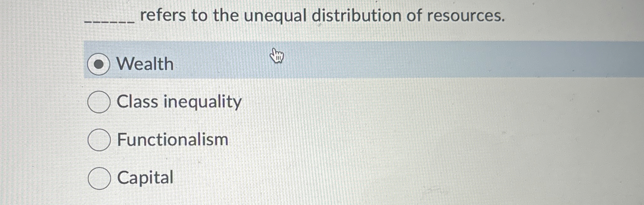 Solved q, ﻿refers to the unequal distribution of | Chegg.com