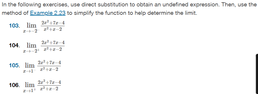 Solved In the following exercises, use direct substitution | Chegg.com