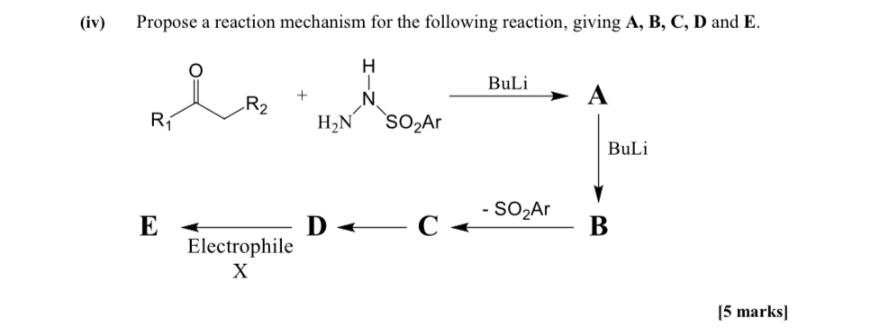 [Solved]: (iv) Propose a reaction mechanism for the followin