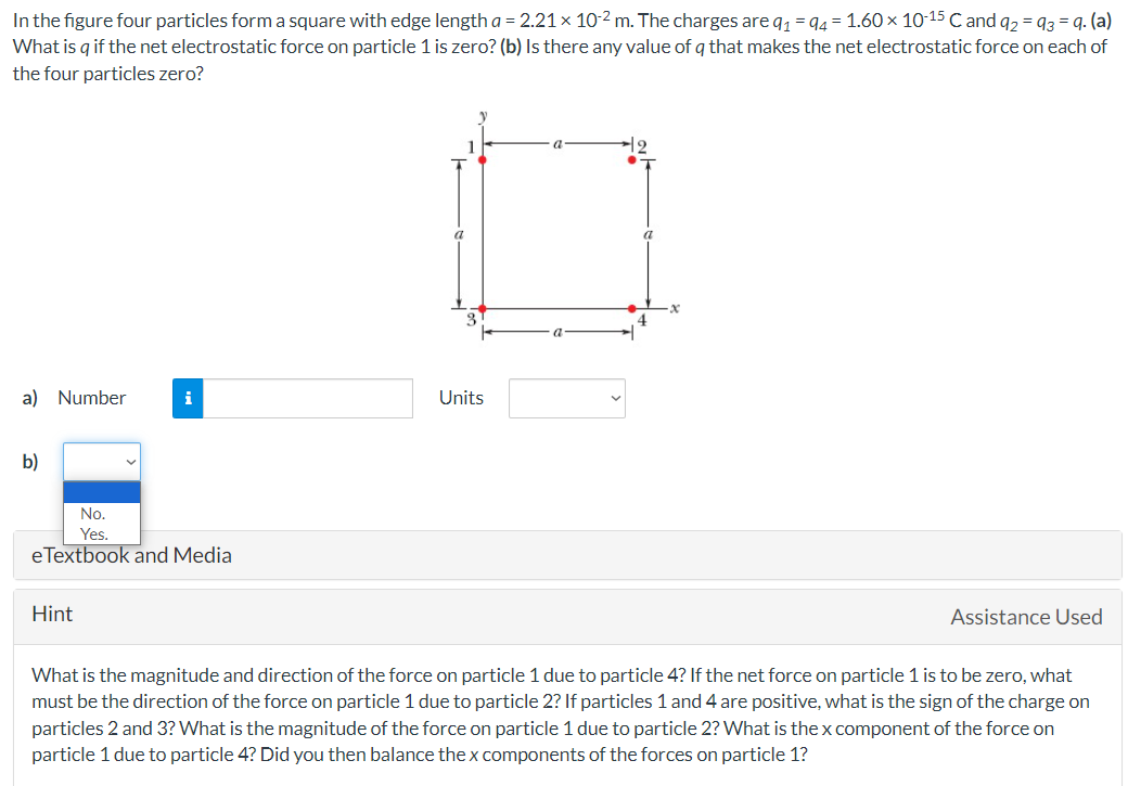 Solved In the figure four particles form a square with edge | Chegg.com
