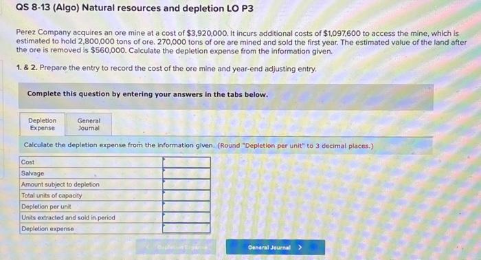 Solved QS 8-10 (Algo) Computing revised depreciation LO C2 | Chegg.com