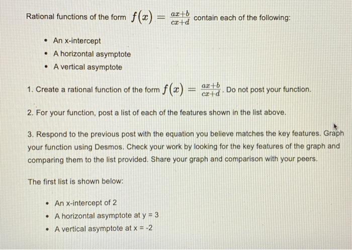 Solved Rational functions of the form f(x)az+bca +d contain | Chegg.com